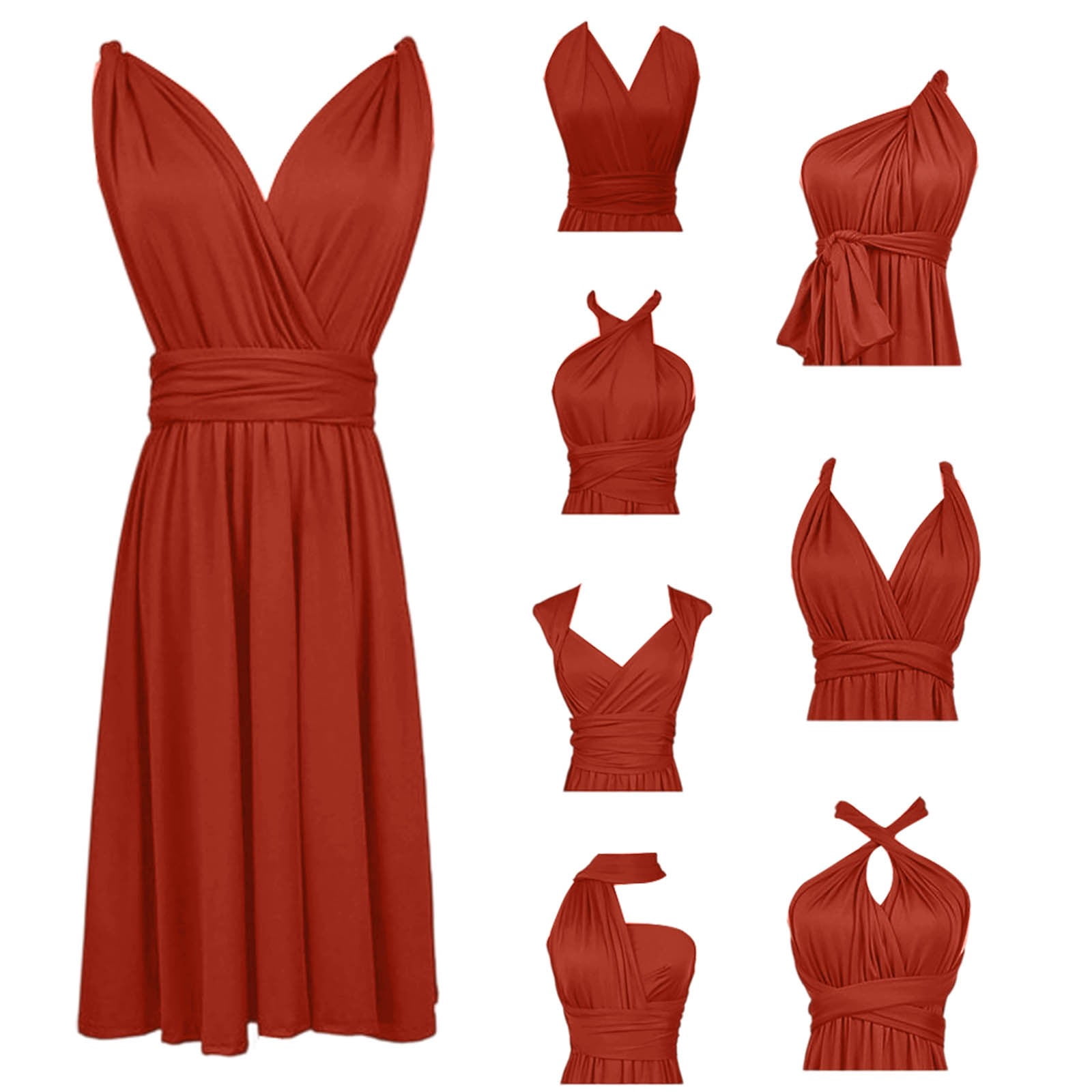 Angala Little Girls Dresses Solid A Line Midi Dresses V Neck Sleeveless ...