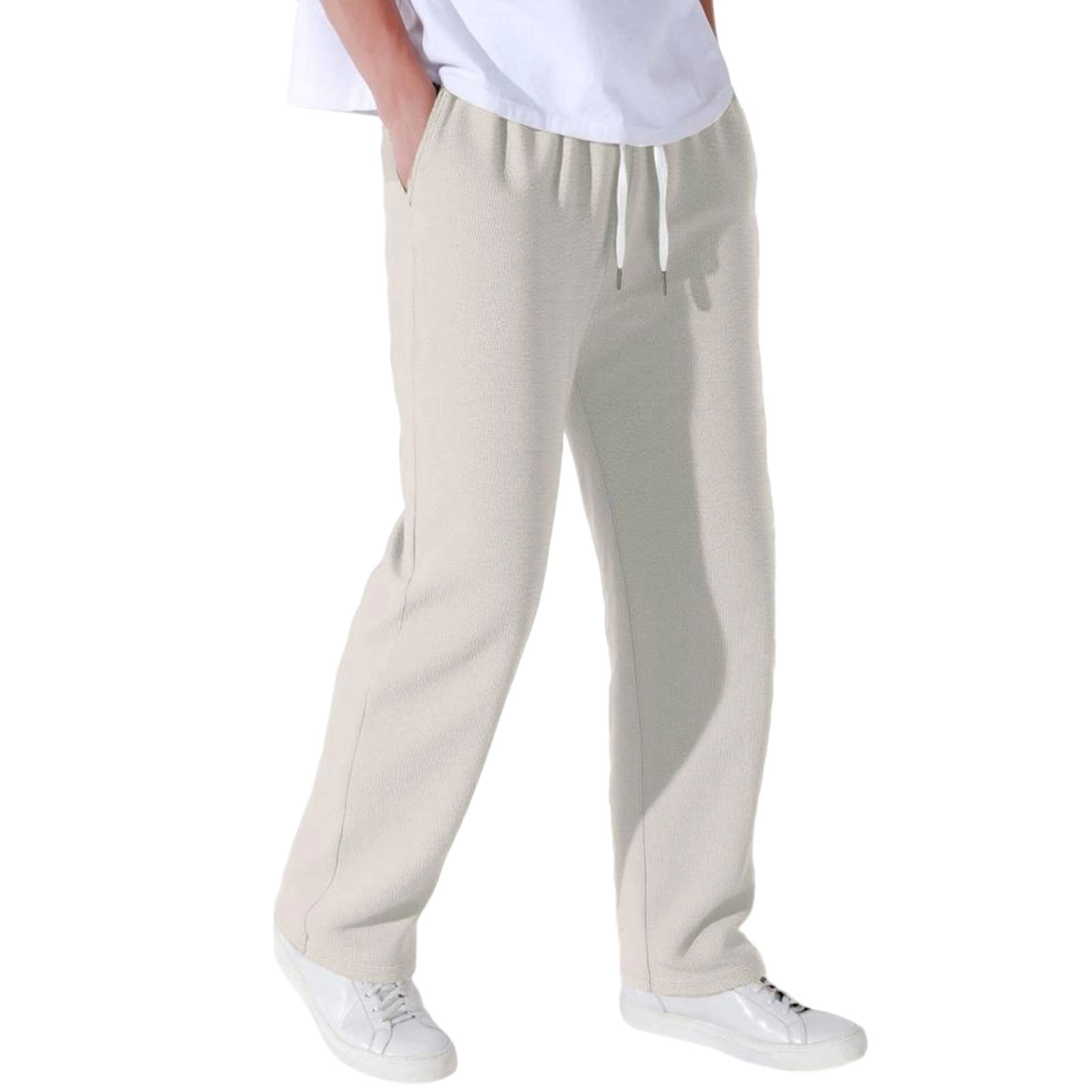 Angala Men's Casual Pants Comfortable Streetwear Solid Color Loose Fit ...