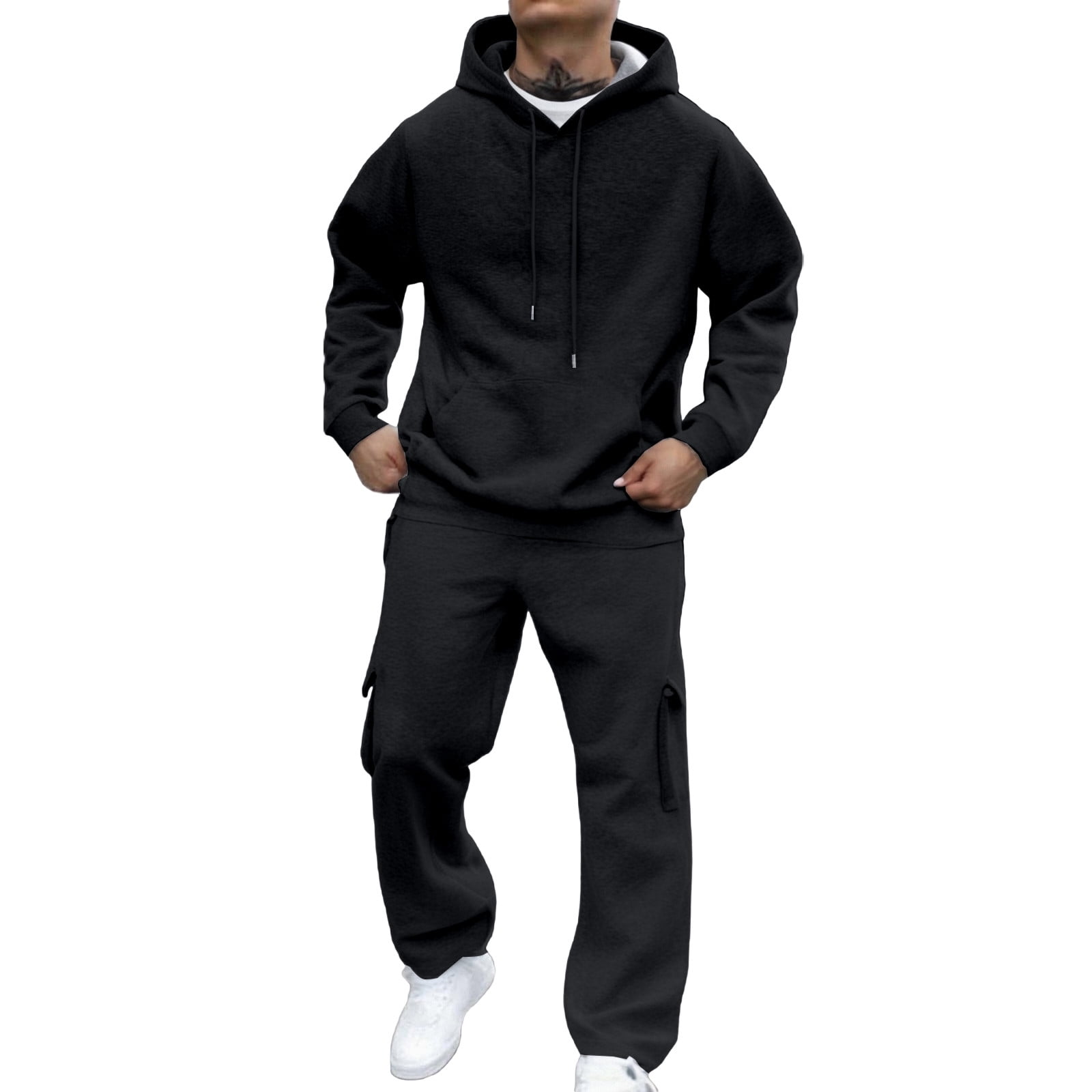 Angala Men's Casual Solid Color Suit Set Comfortable Relaxed Fit Daily ...