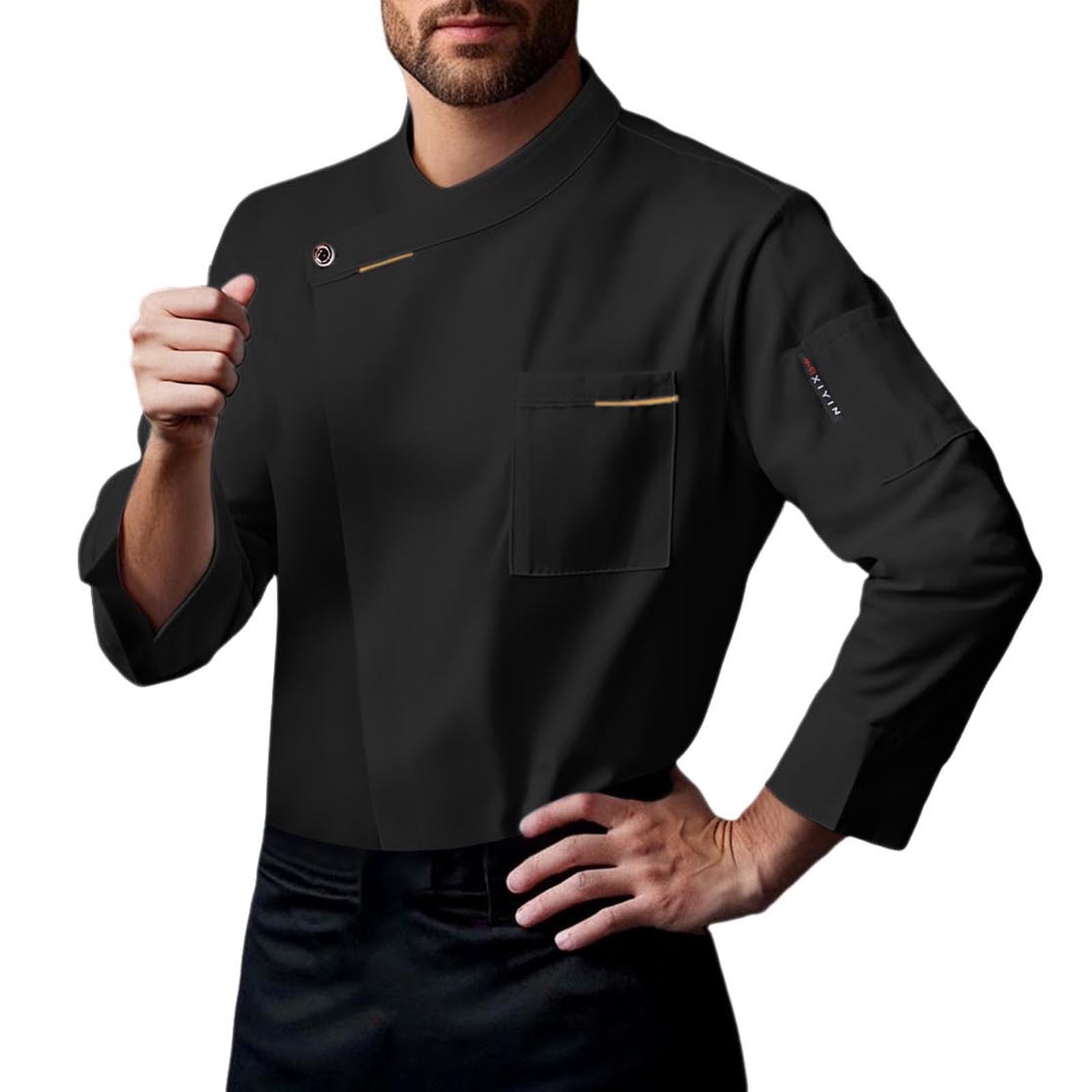 Angala Men's Catering Chef Workwear Chef Outfit Long Sleeve Top ...