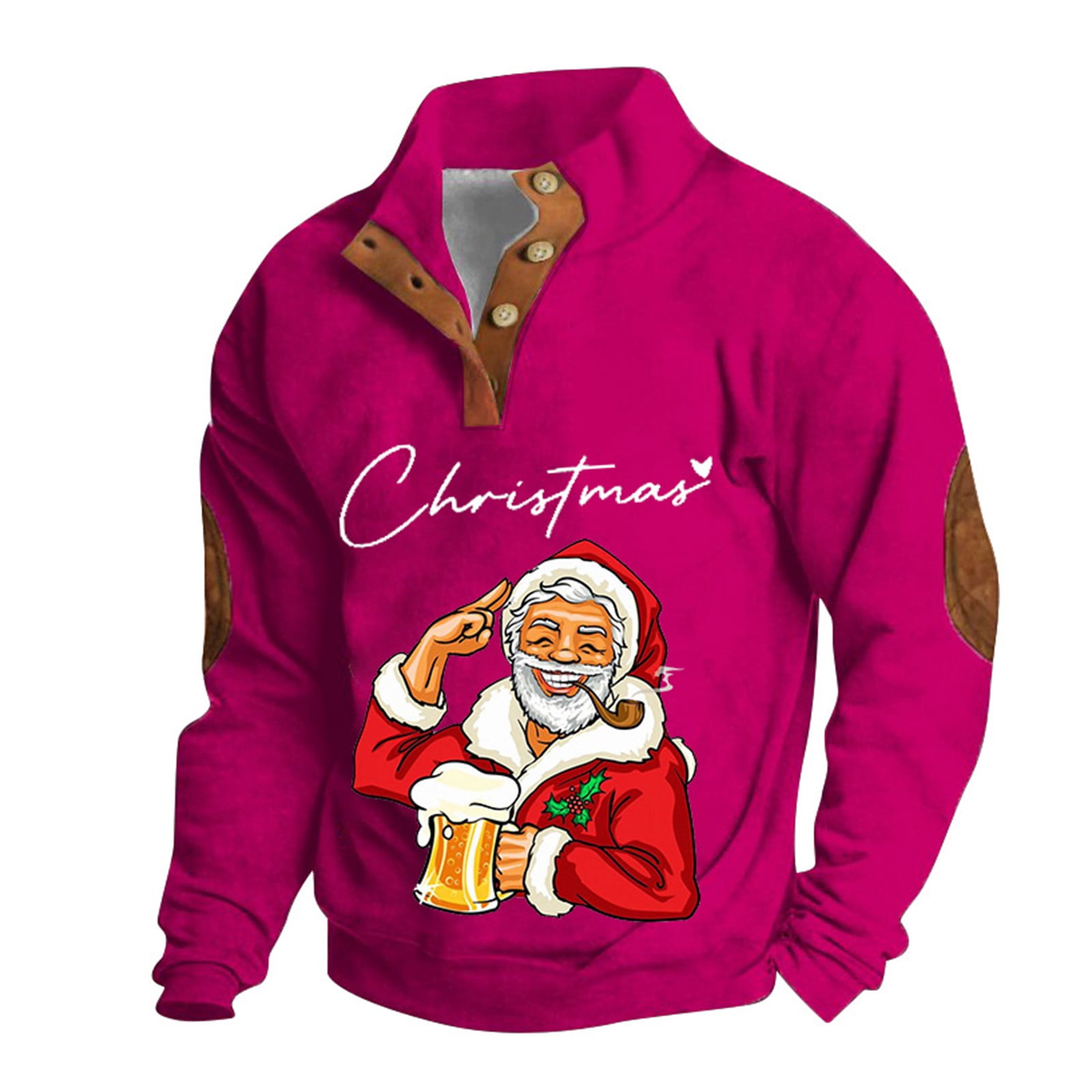 Angala Men's Christmas Funny Design Pullover Long Sleeve Sport Pullover ...