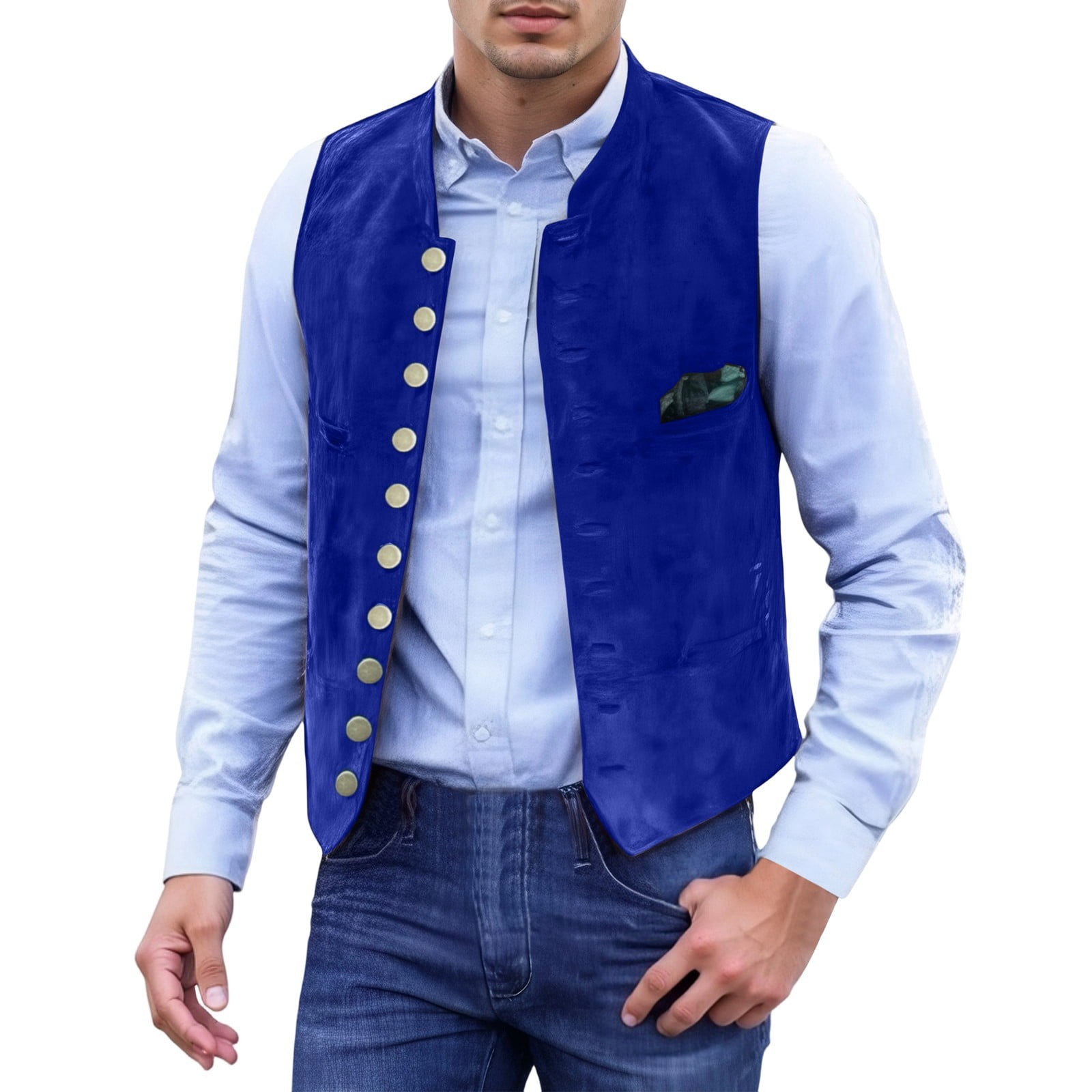Angala Men's Formal Vest Wedding Oktoberfest Slim Fit Button Front ...