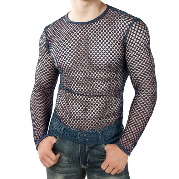 Angala Men's Summer Casual Muscle Pullover Short Sleeves Mesh Shirt Top ...