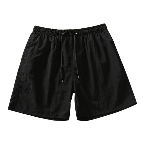 Angala Mens Casual Pants Elastic Waist Short Pants Solid Loose ...