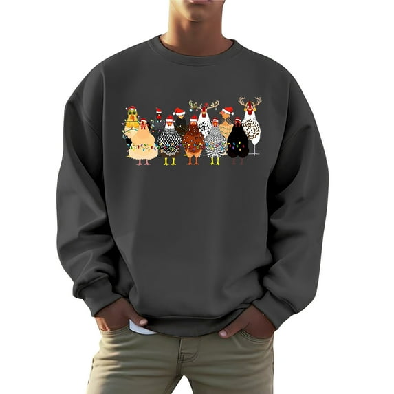 Angala Mens Christmas Fall Plus Hoodless Pullovers Fashion Sweatshirts ...