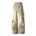 Angala Mens Pants Elastic Waist Cargo Pants Solid Wide Leg Loose ...