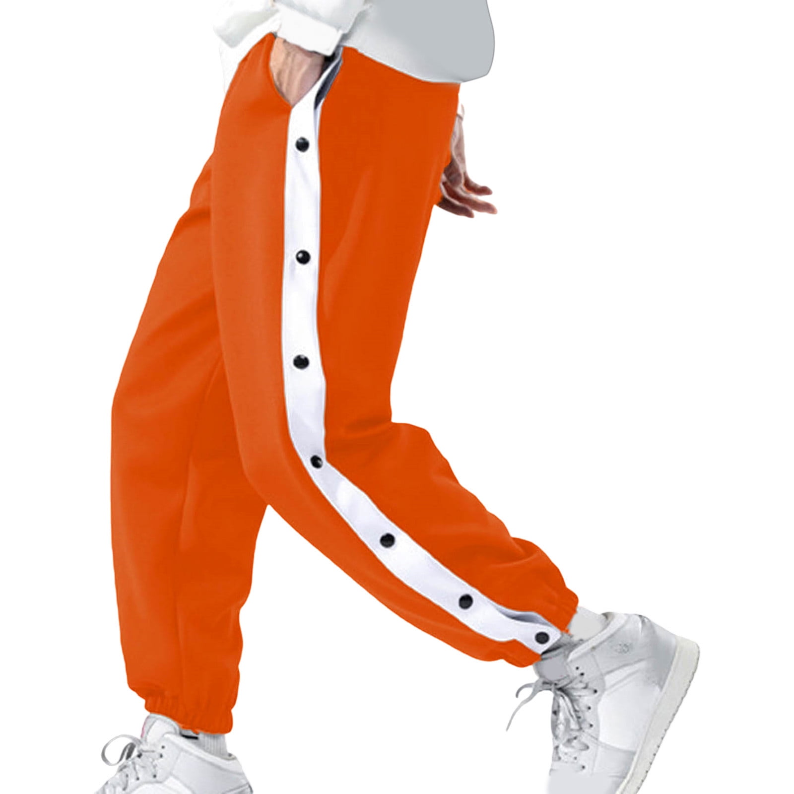 Angala Mens Pants Elastic Waist Jogger Ankle Pants Colorblock Side ...