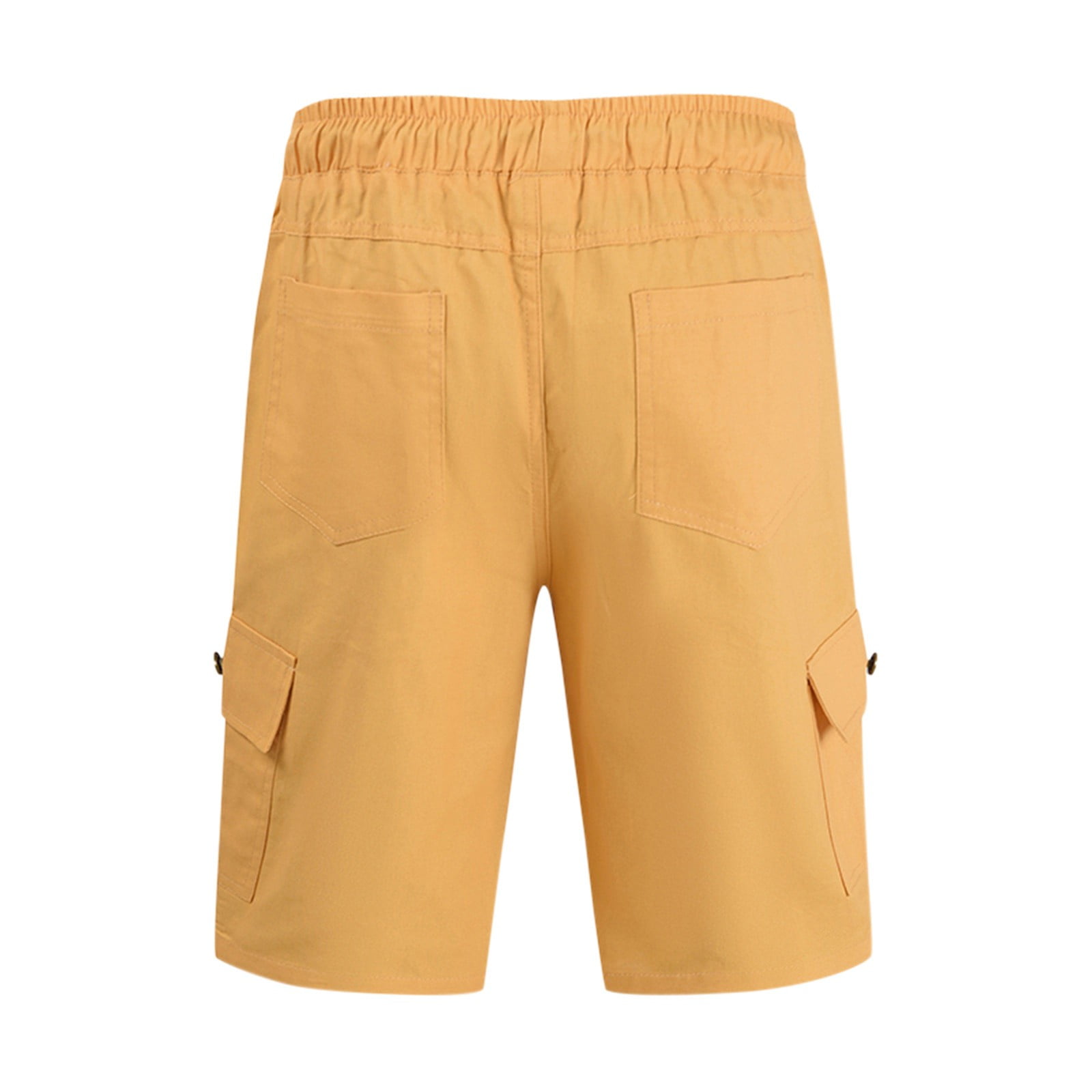Angala Mens Shorts Solid Color Elastic Waist Cargo Shorts Summer ...