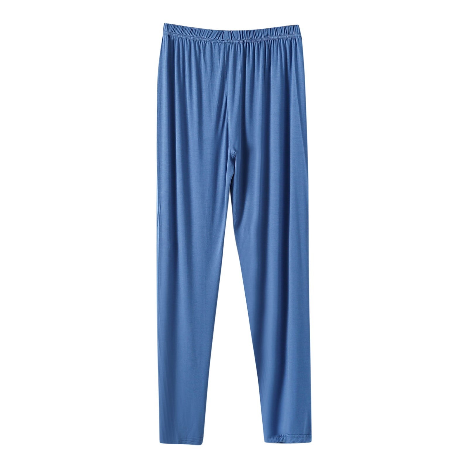Angala Mens Summer Pants Elastic Waist Pants Solid Slim Leg Stretchy ...