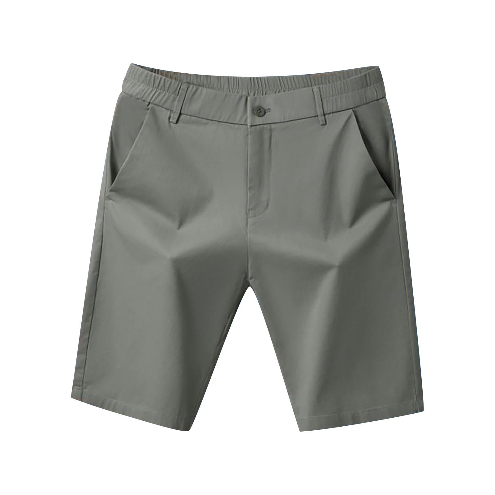 Angala Mens Summer Shorts Solid Color Elastic Waist Shorts Summer ...