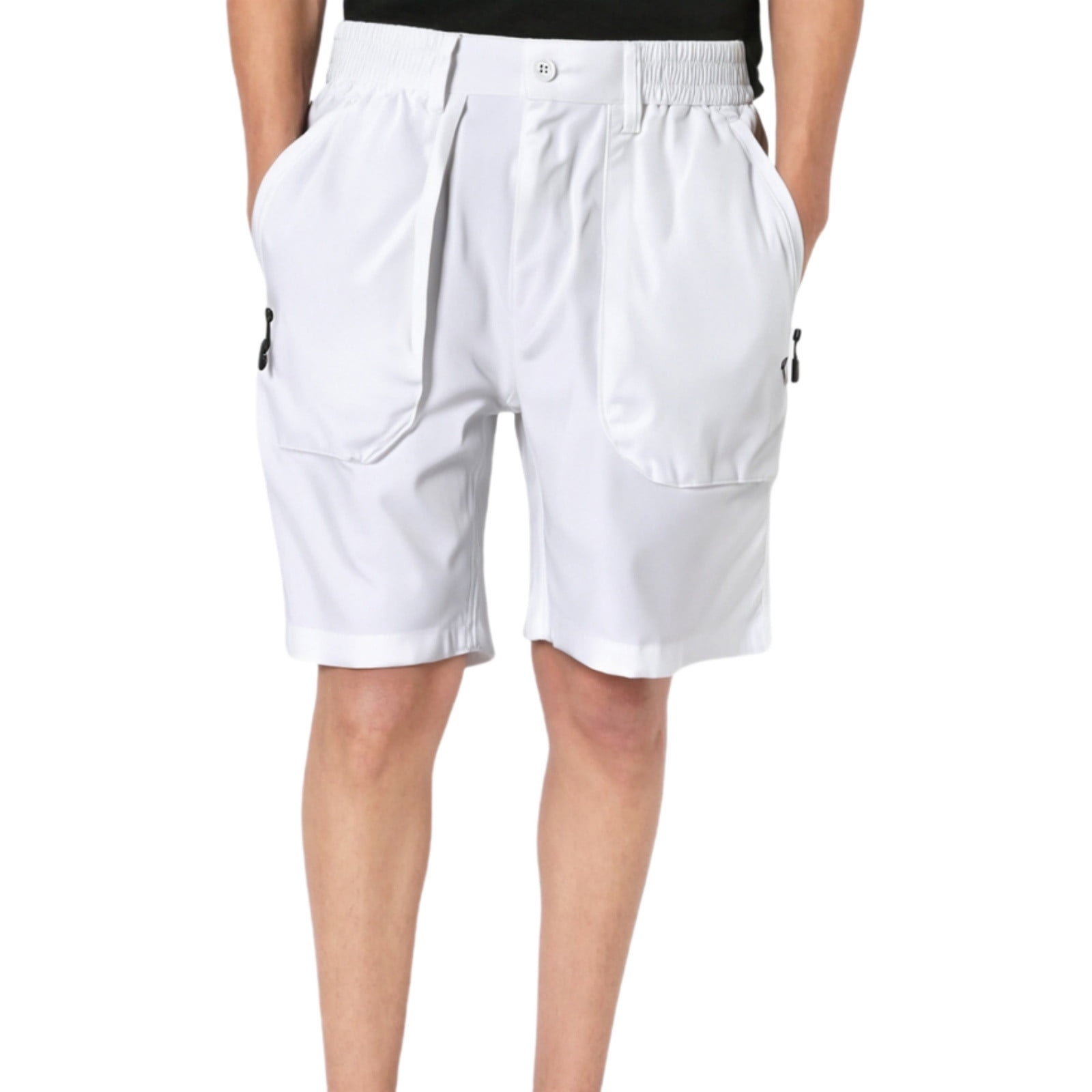 Angala Mens Summer Shorts Solid Color High Waist Cargo Shorts Summer ...