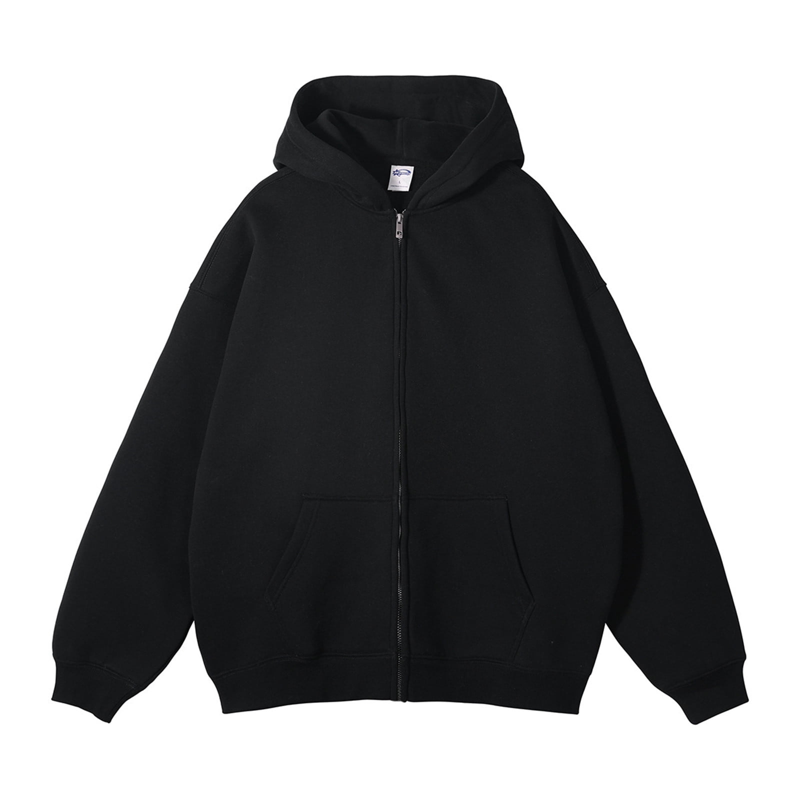 Angala Mens Zip Up Hoodie Long Sleeve Fleece Full Zip Hooded Sweatshirt ...