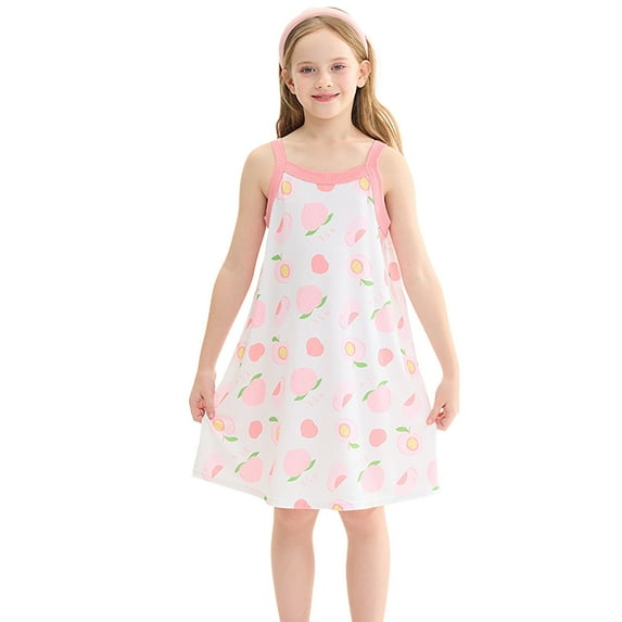 Angala Oddler Girls Sleeveless Floral Prints Princess Dress Dance Party ...
