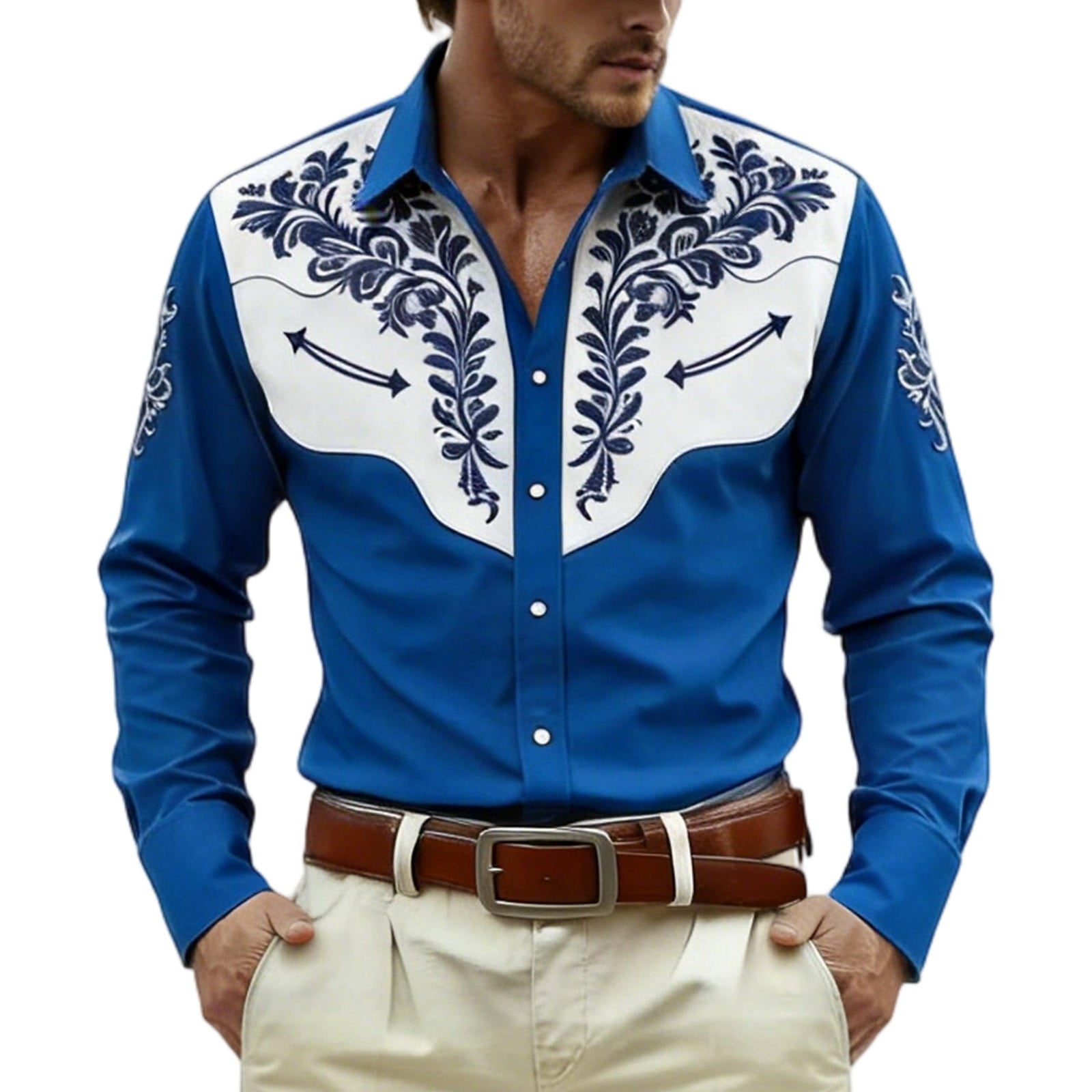 Angala Printed Long Sleeve Shirt For Festival And Western Adventurer ...