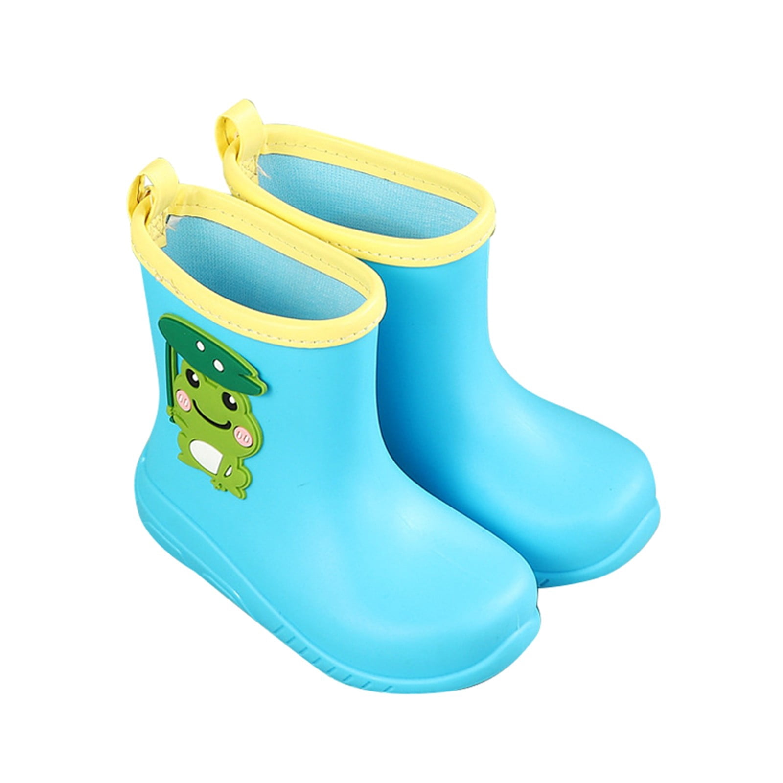 Angala Rain Boots For Boys Mid Calf Cartoon Appliques Waterproof Non ...