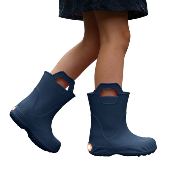 Angala Rain Boots For Boys Mid Calf Solid Waterproof Wet Weather Easy ...