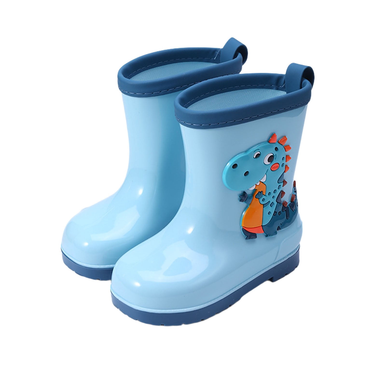 Angala Rain Boots Kids Mid Calf Cartoon Dinosaur Appliques Waterproof ...