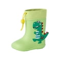 Angala Rain Boots Kids Mid Calf Cartoon Dinosaur Appliques Waterproof ...
