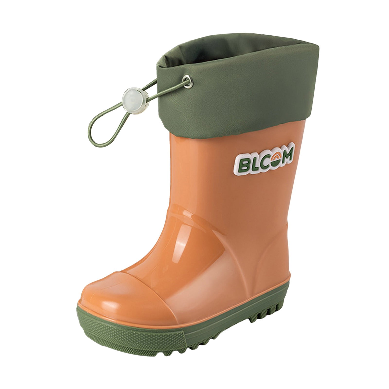 Angala Rain Boots Kids Mid Calf Letter Appliques Waterproof Adjustable ...