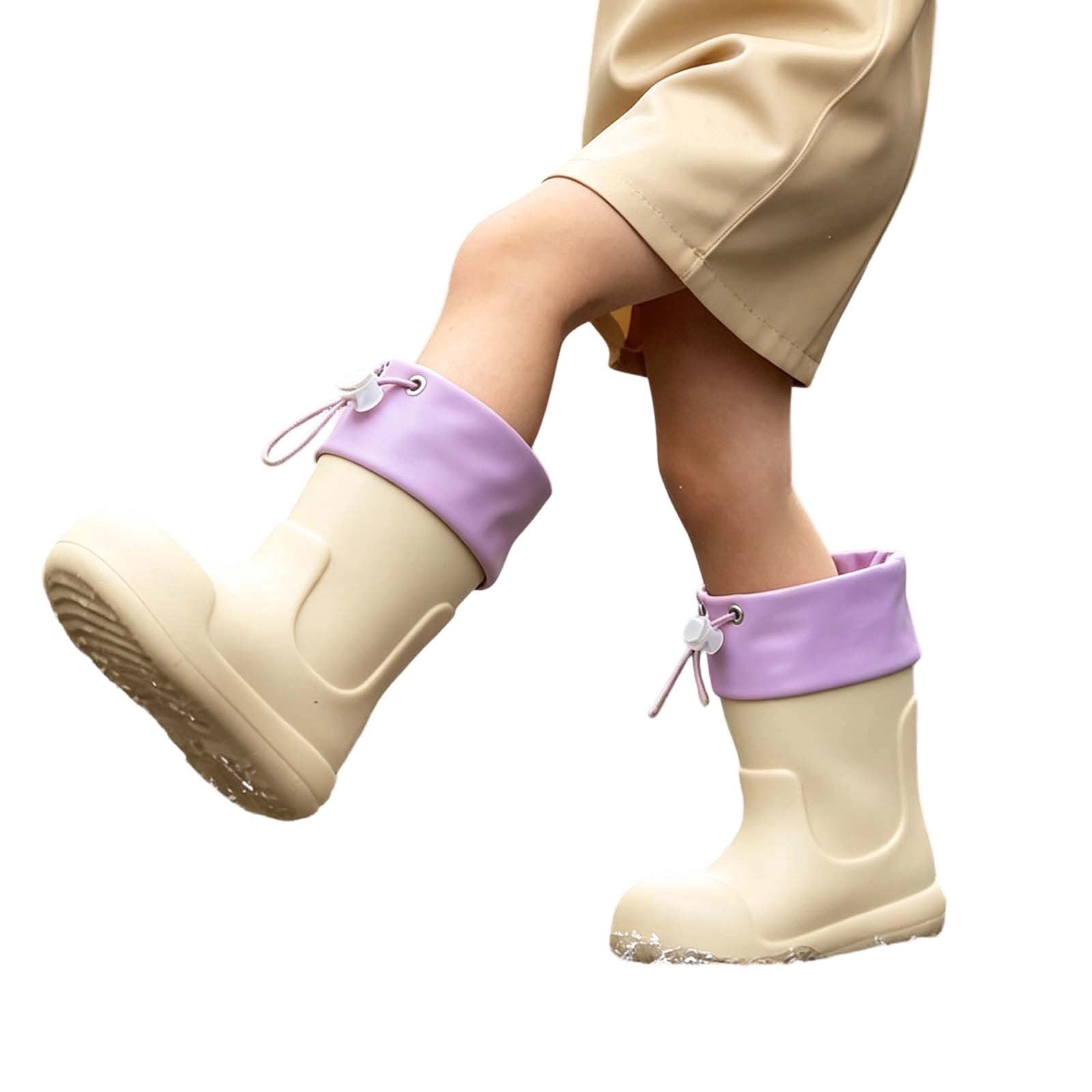 Angala Rain Boots Toddler Mid Calf Solid Waterproof Lightweight ...