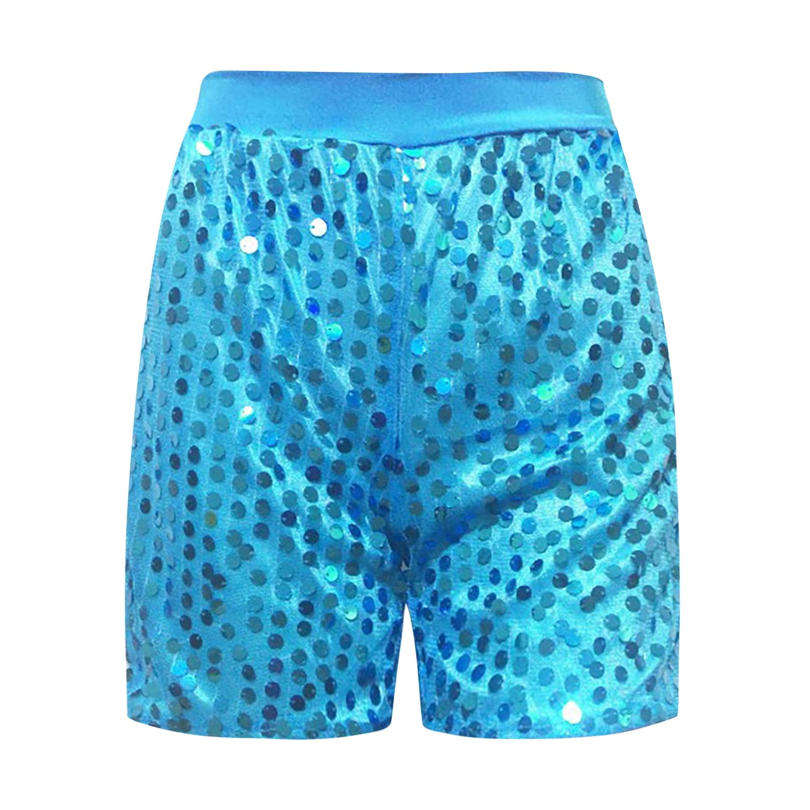 Angala Sequins Shorts High Waist Sparkly Straight Leg Shorts Glitter ...