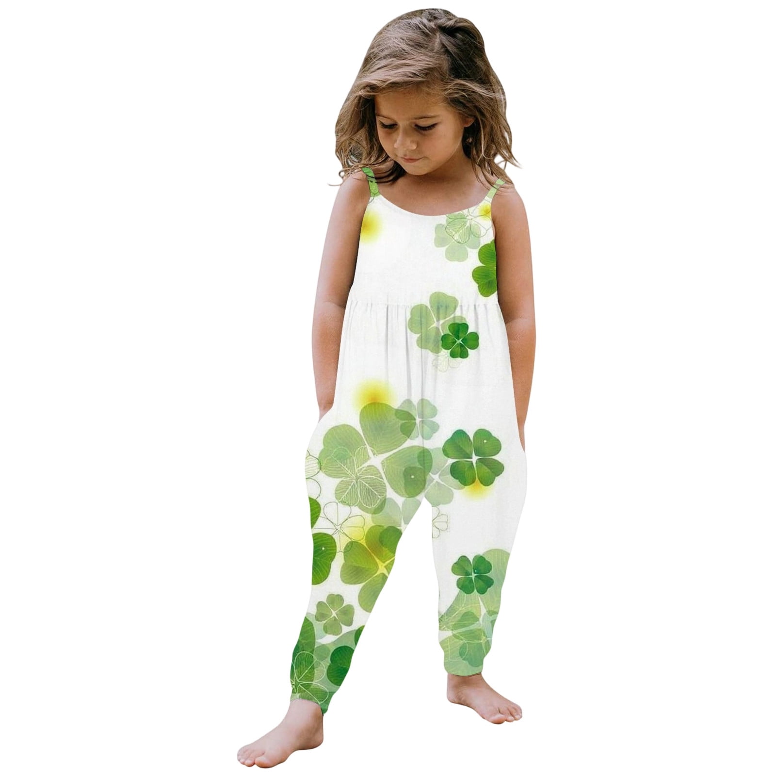 Angala St. Patrick's Day Girls' Printed Overalls Jumpsuit With Design ...