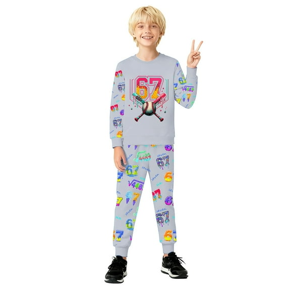 Angala Stylish Kids Matching Outfits Playful Graphic Print Two Piece ...