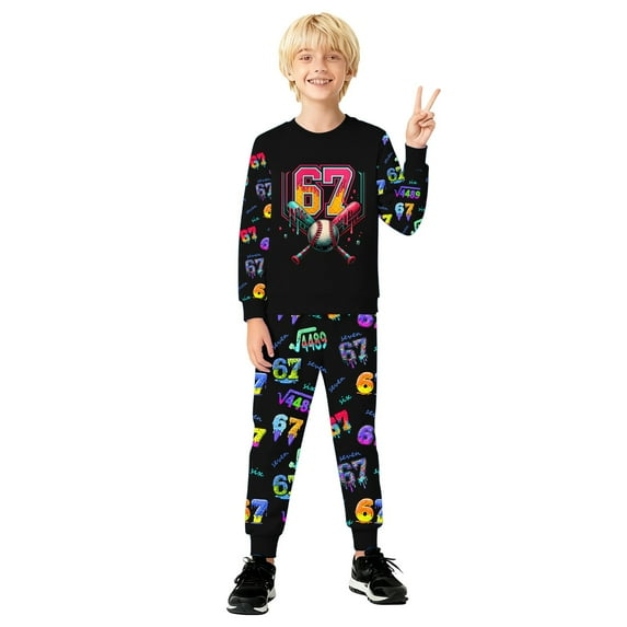 Angala Stylish Kids Matching Outfits Playful Graphic Print Two Piece ...