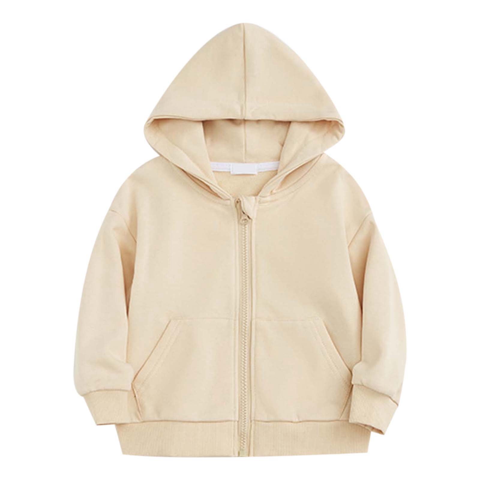 Angala Toddler Baby Boy Girl Zip Up Hoodies Solid Color Hooded ...
