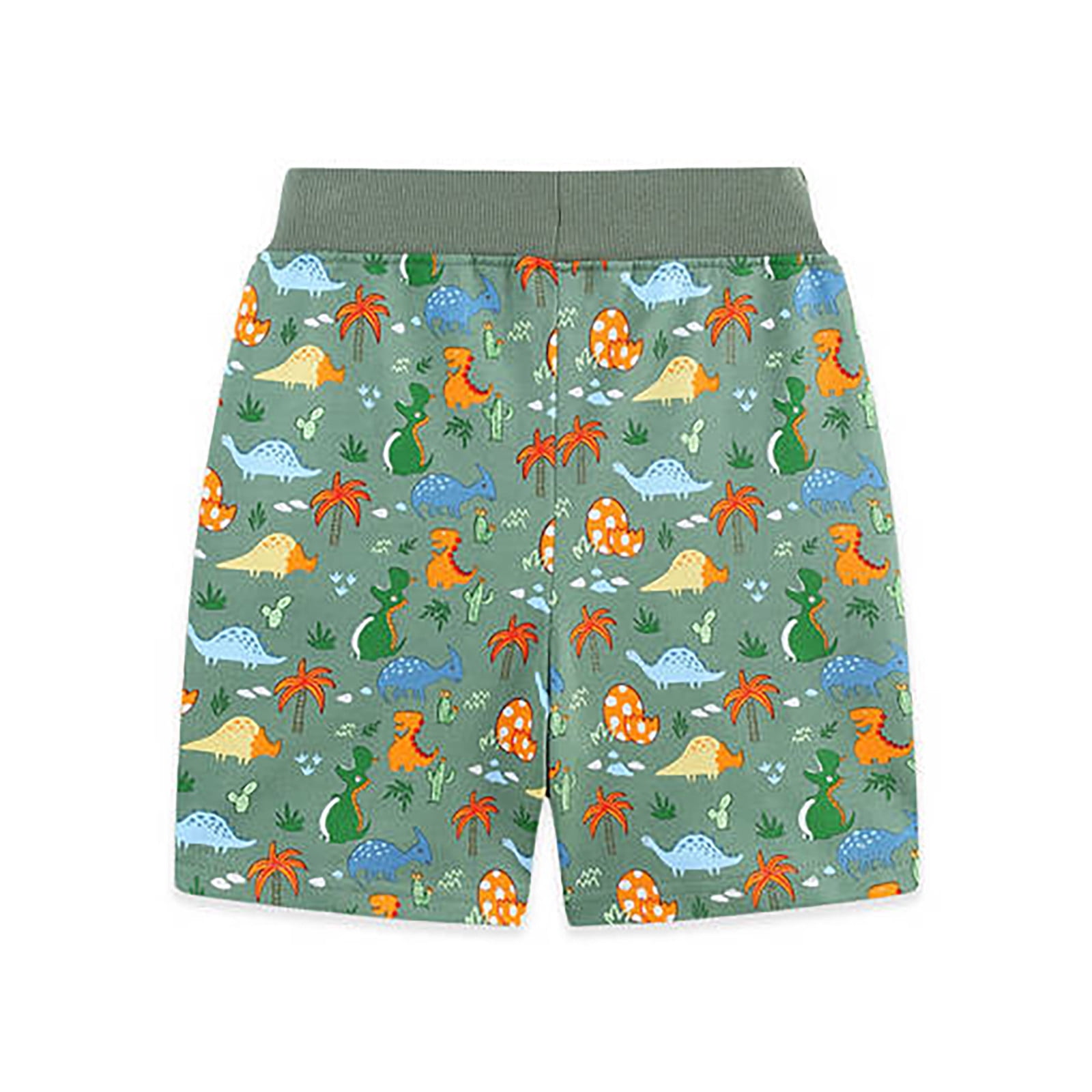 Angala Toddler Boys Shorts Dinosaur Print Flat Front Shorts Elastic ...