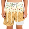 Angala Toddler Boys Shorts Double Layer Elastic Waist Ice Cream Print ...