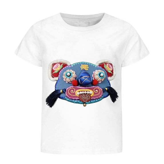 Angala Toddler Boys Tees Cartoon Embroidered Shirts Crew Neck Short ...