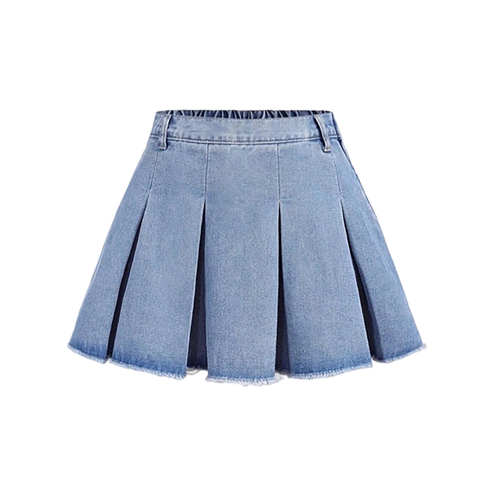 Angala Toddler Girls Dresses A Line Jean Mini Skirts Solid Summer ...