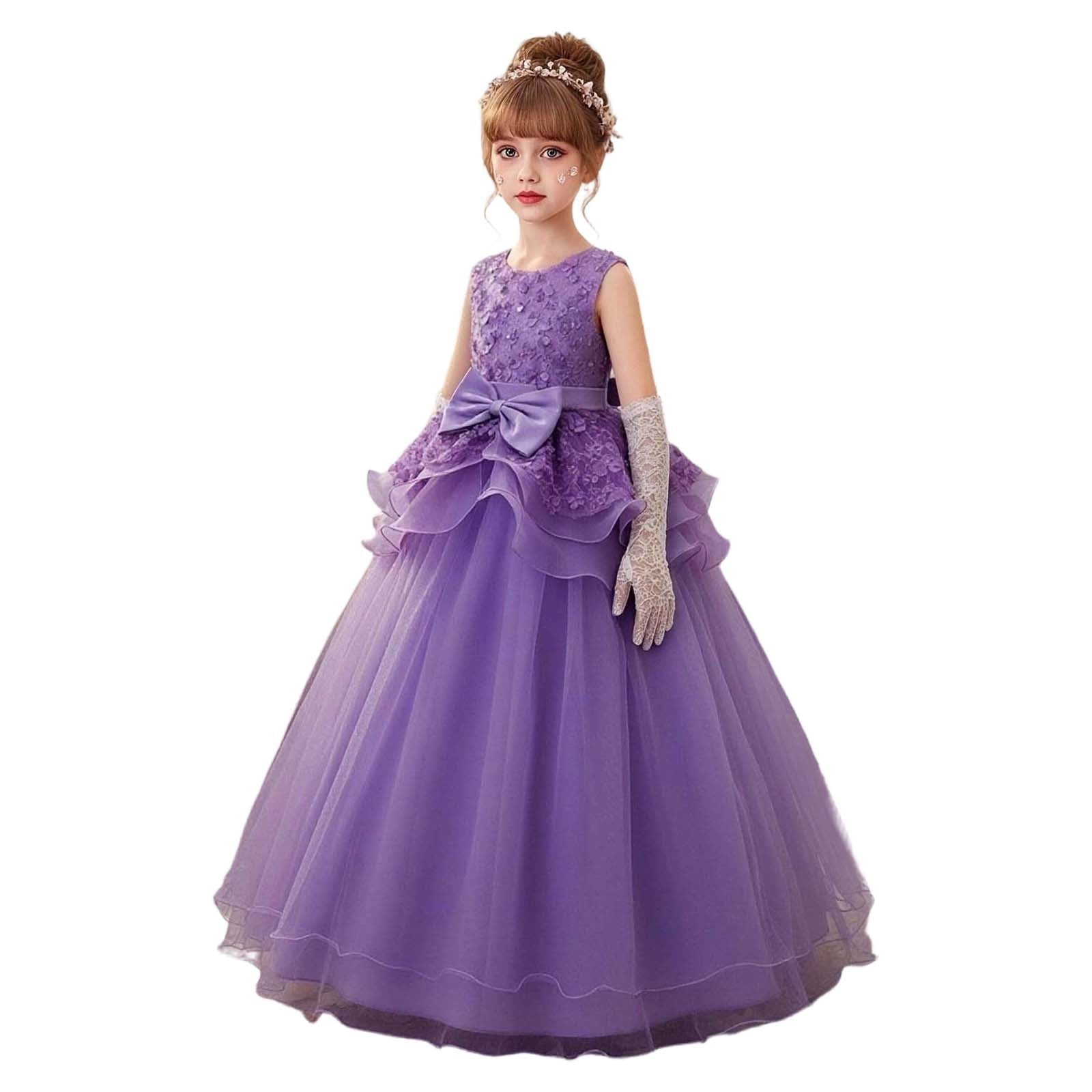 Angala Toddler Girls Dresses Ball Gown Maxi Dresses Sleeveless Crew ...