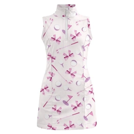 Angala Toddler Girls Dresses Bowknot Print Shift Mini Dresses High Neck ...