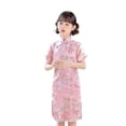 Angala Toddler Girls Dresses Floral Embroidered Dresses High Neck Short ...