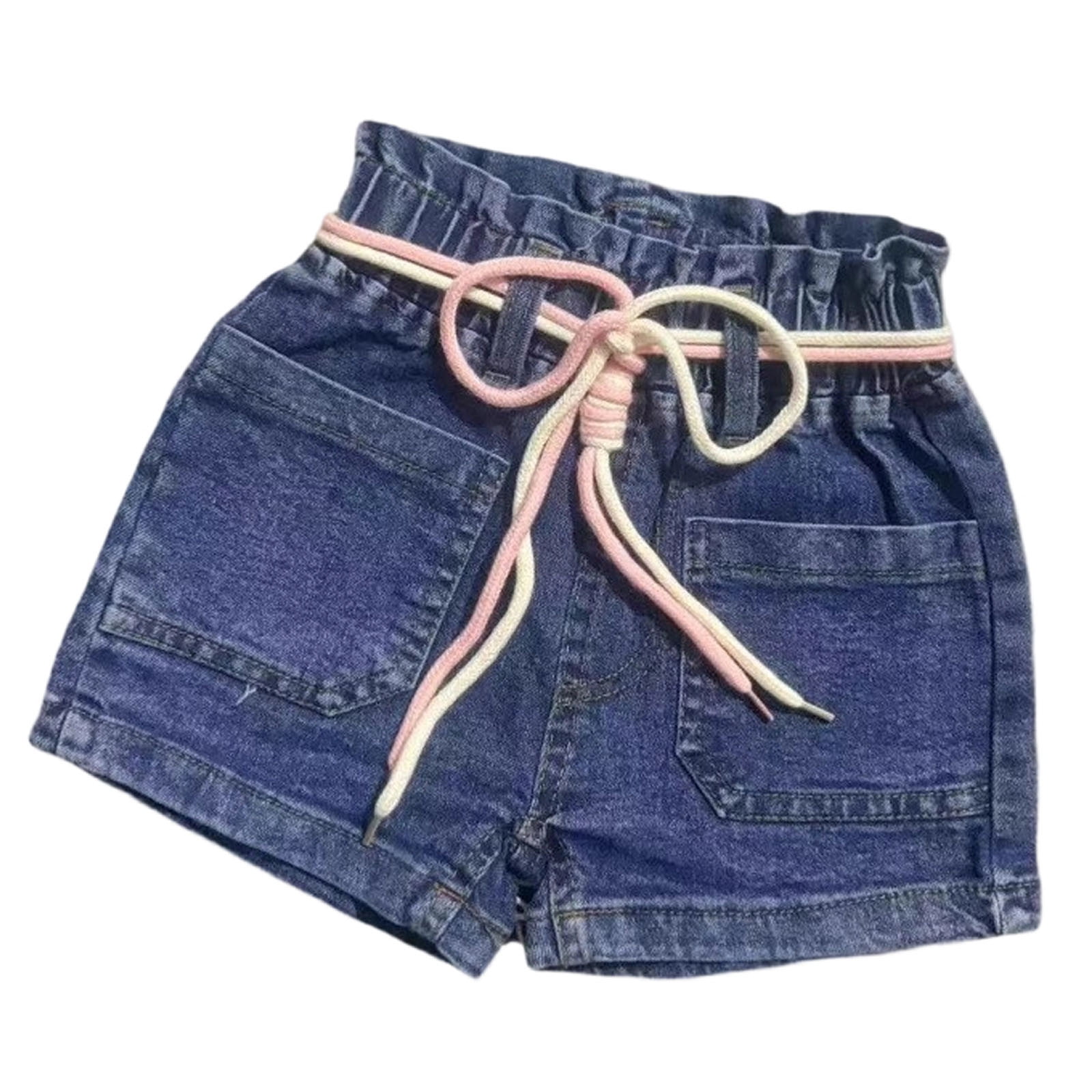 Angala Toddler Girls Shorts Solid Denim Shorts Elastic Waist Summer ...