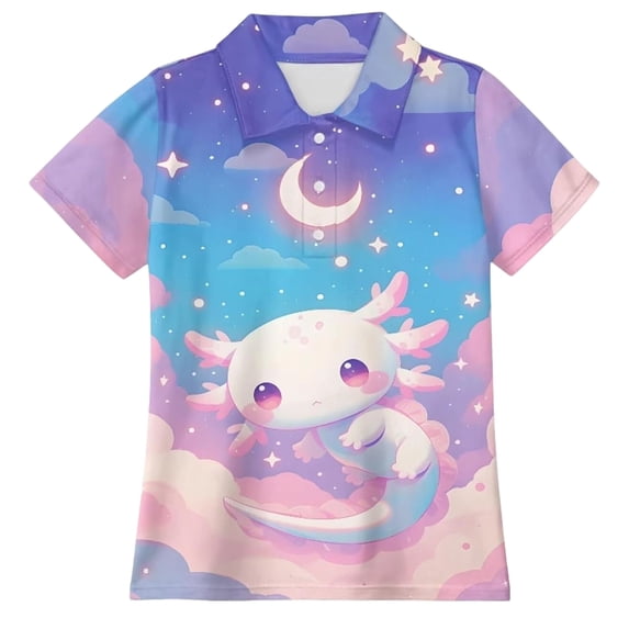 Angala Toddler Girls T Shirts Butterfly Print Lapel Neck Short Sleeve ...