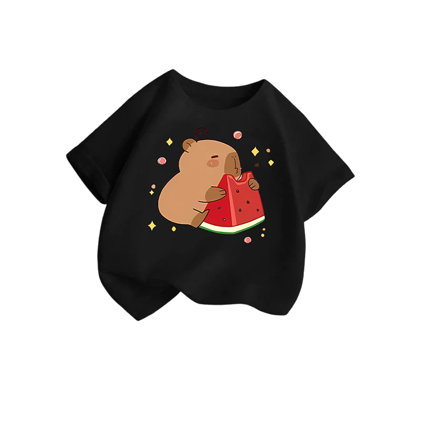 Angala Toddler Girls T Shirts Cartoon Print Crew Neck Short Sleeve ...