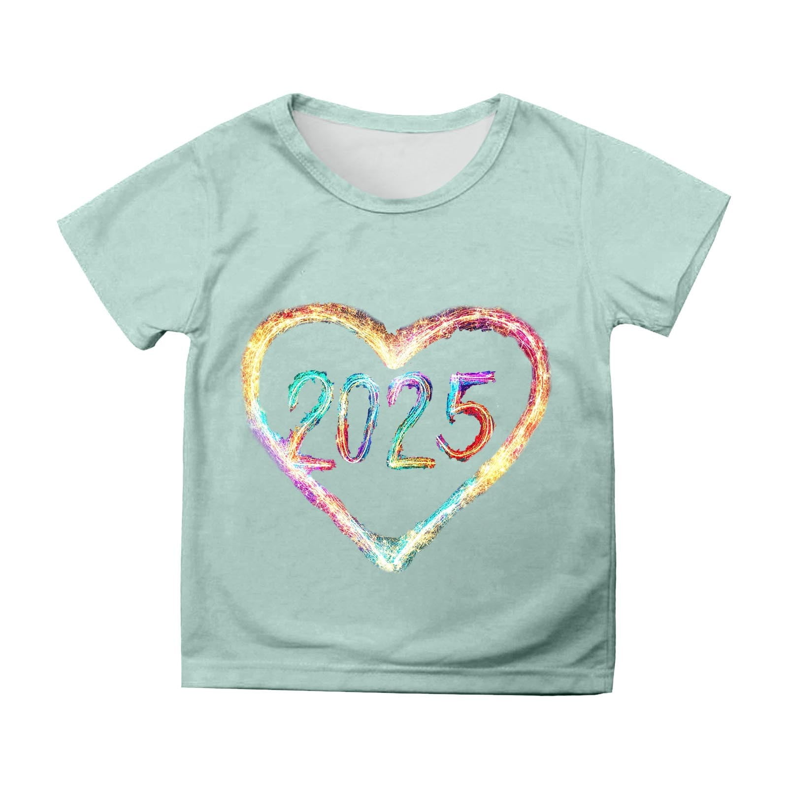 Angala Valentine's Day 2025 New Year Printed Children's Short Sleeved ...