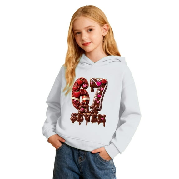 Angala Valentine's Day Boys Graphic Print Hooded Sweatshirt Casual ...