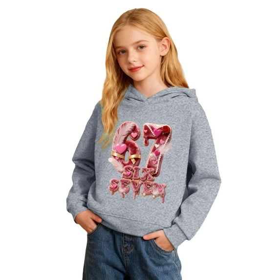 Angala Valentine's Day Boys Graphic Print Hooded Sweatshirt Casual ...