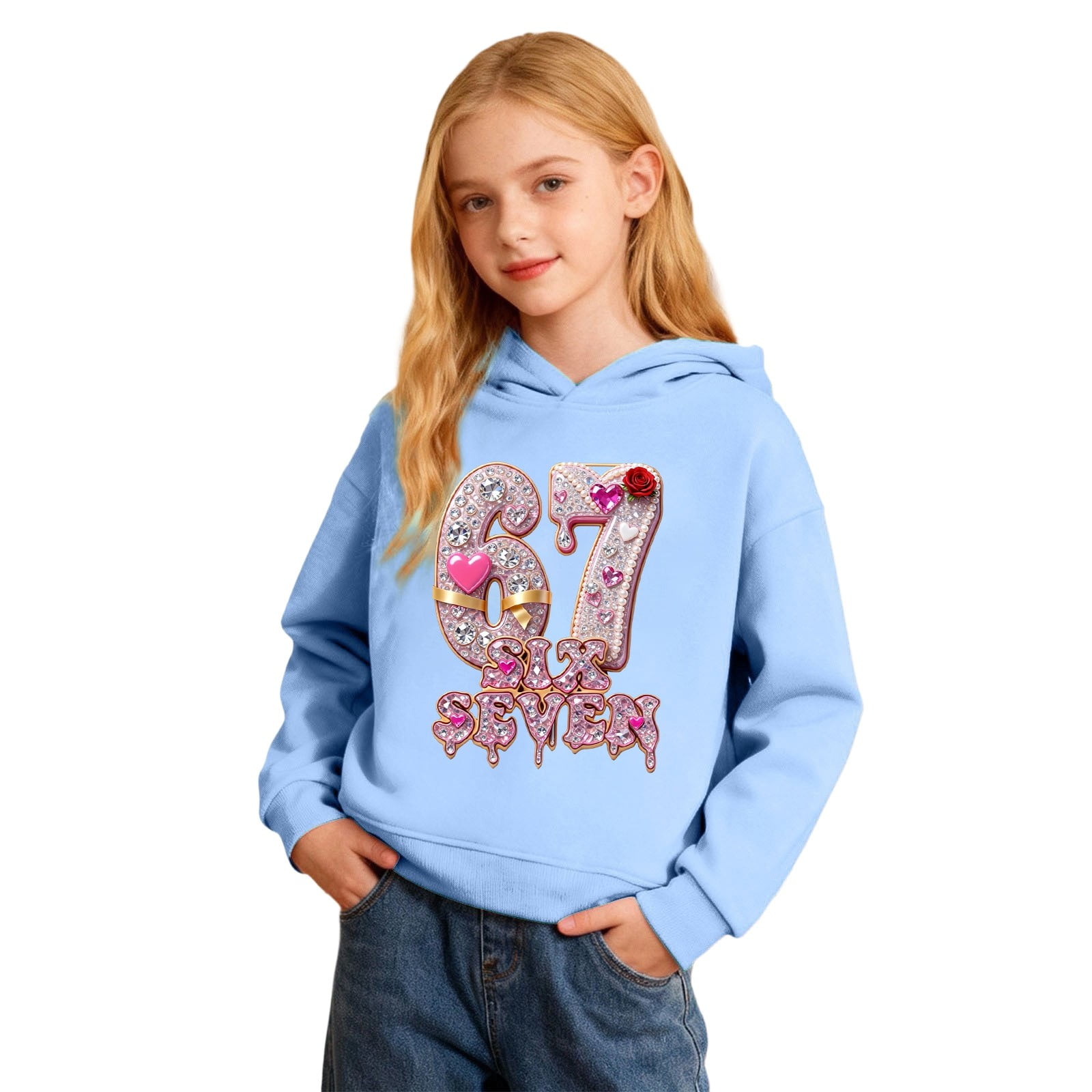 Angala Valentine's Day Boys Graphic Print Hooded Sweatshirt Long Sleeve ...