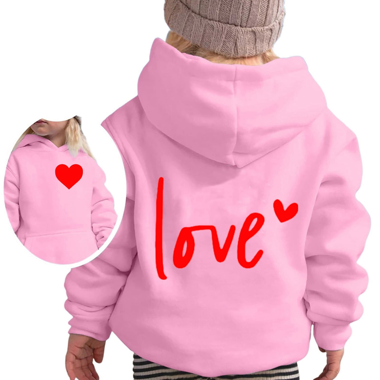 Angala Valentine's Day Children Kids Long Sleeve Hoodie Sweatshirts ...