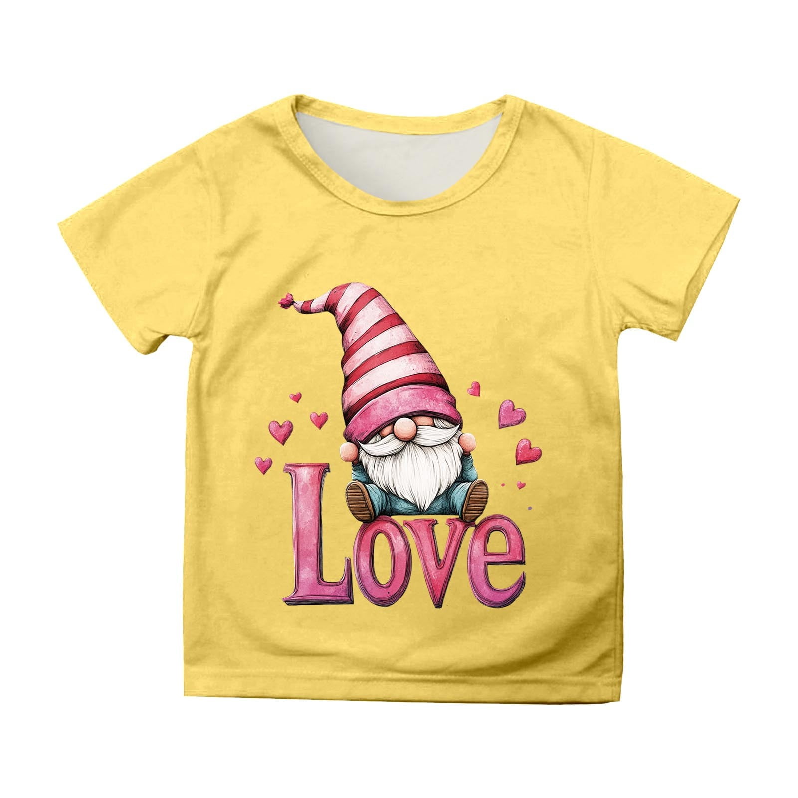Angala Valentine's Day Children's Short Sleeve Top Printed T Shirt ...
