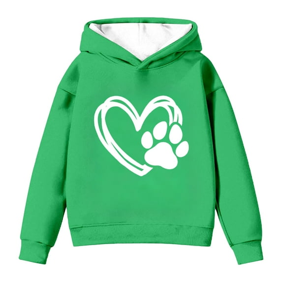 Angala Valentine's Day Girls Long Sleeve Hooded Sweatshirt With Cute ...