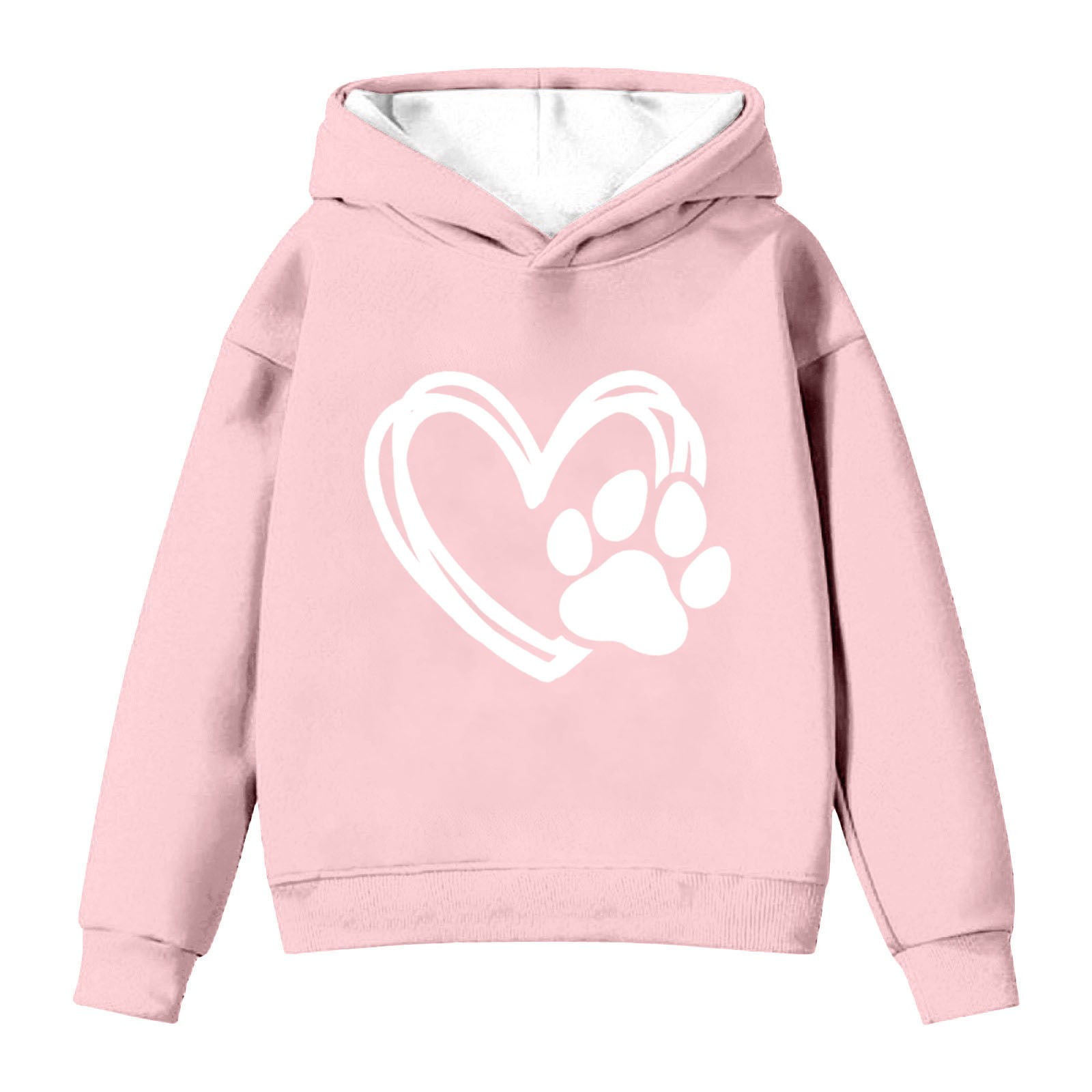Angala Valentine's Day Girls Long Sleeve Hooded Sweatshirt With Cute ...