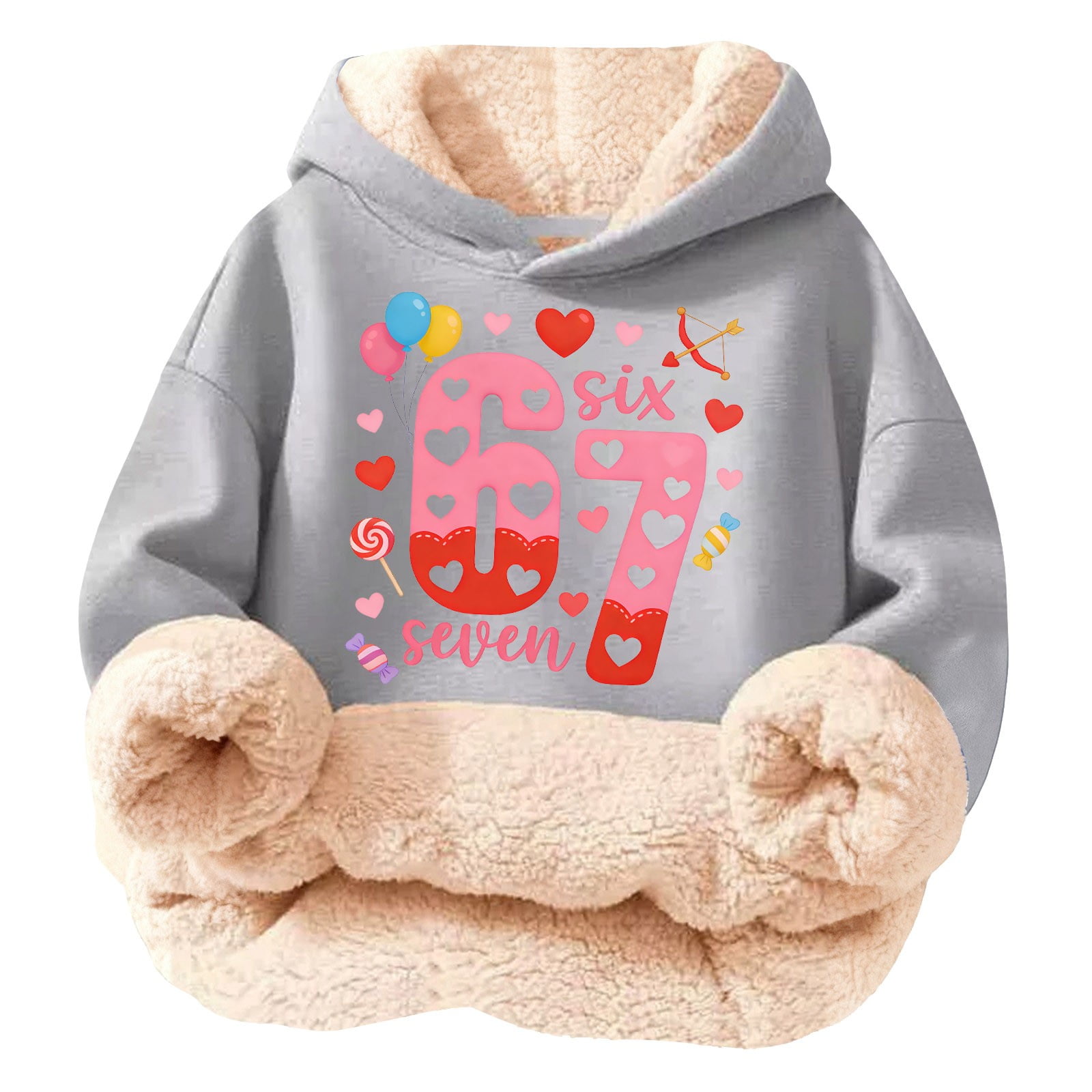 Angala Valentine's Day Multicolor Printed Kids Hoodie Sweatshirt With ...