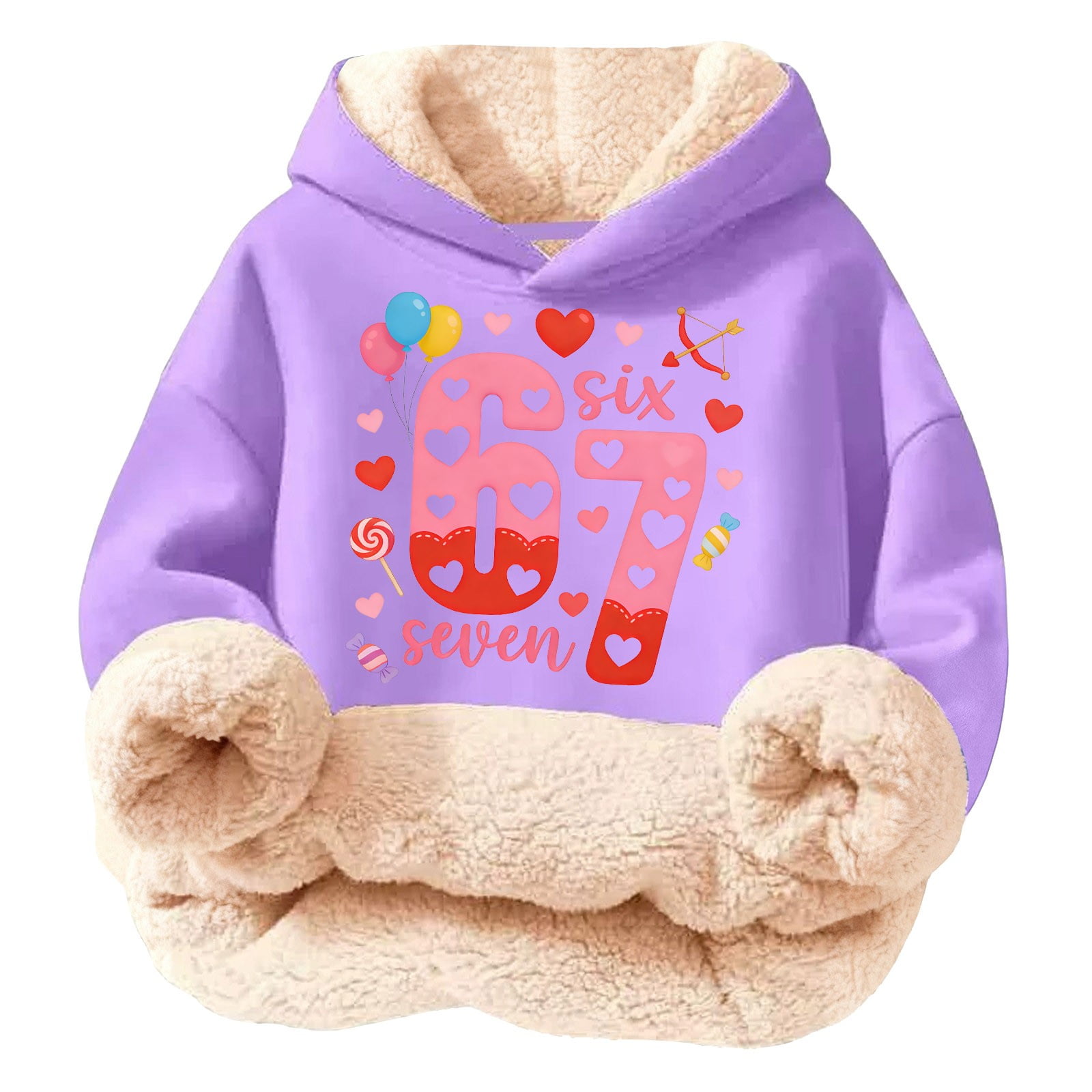 Angala Valentine's Day Multicolor Printed Kids Hoodie Sweatshirt With ...