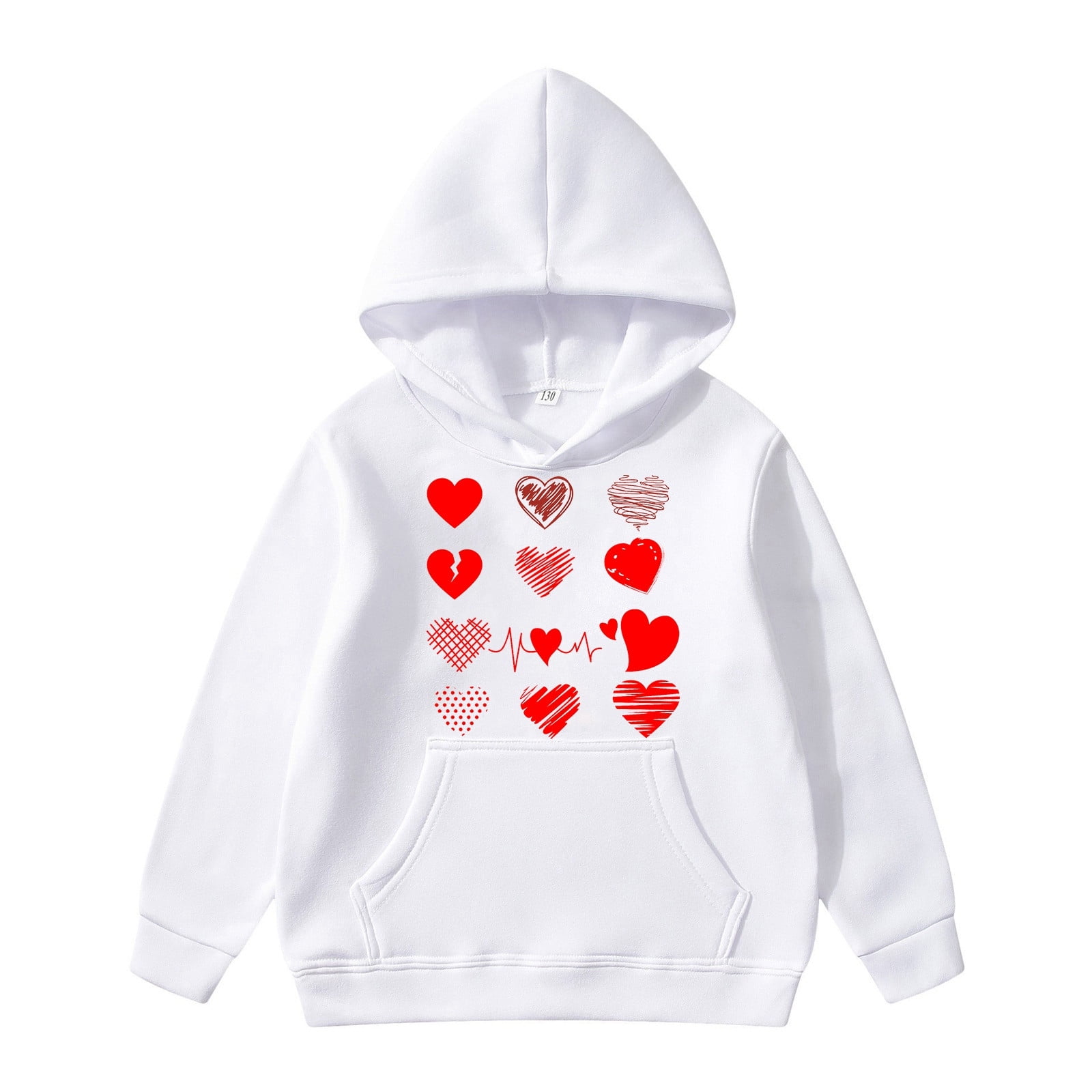 Angala Valentine's Day Print Long Sleeved Children's Hoodie Cozy Cute ...
